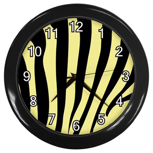 Yellow Zebra Animal Print Wall Clock