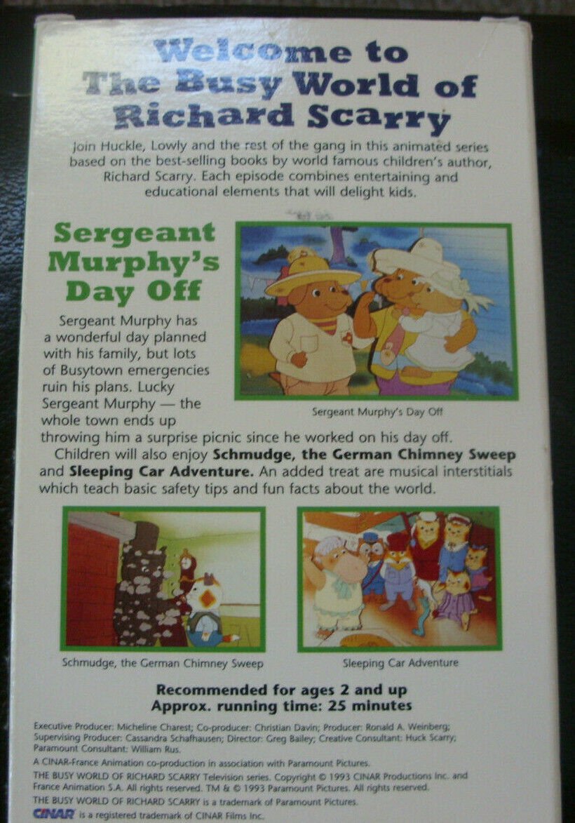 Richard Scarry Sergeant Murphy's Day Off VHS video
