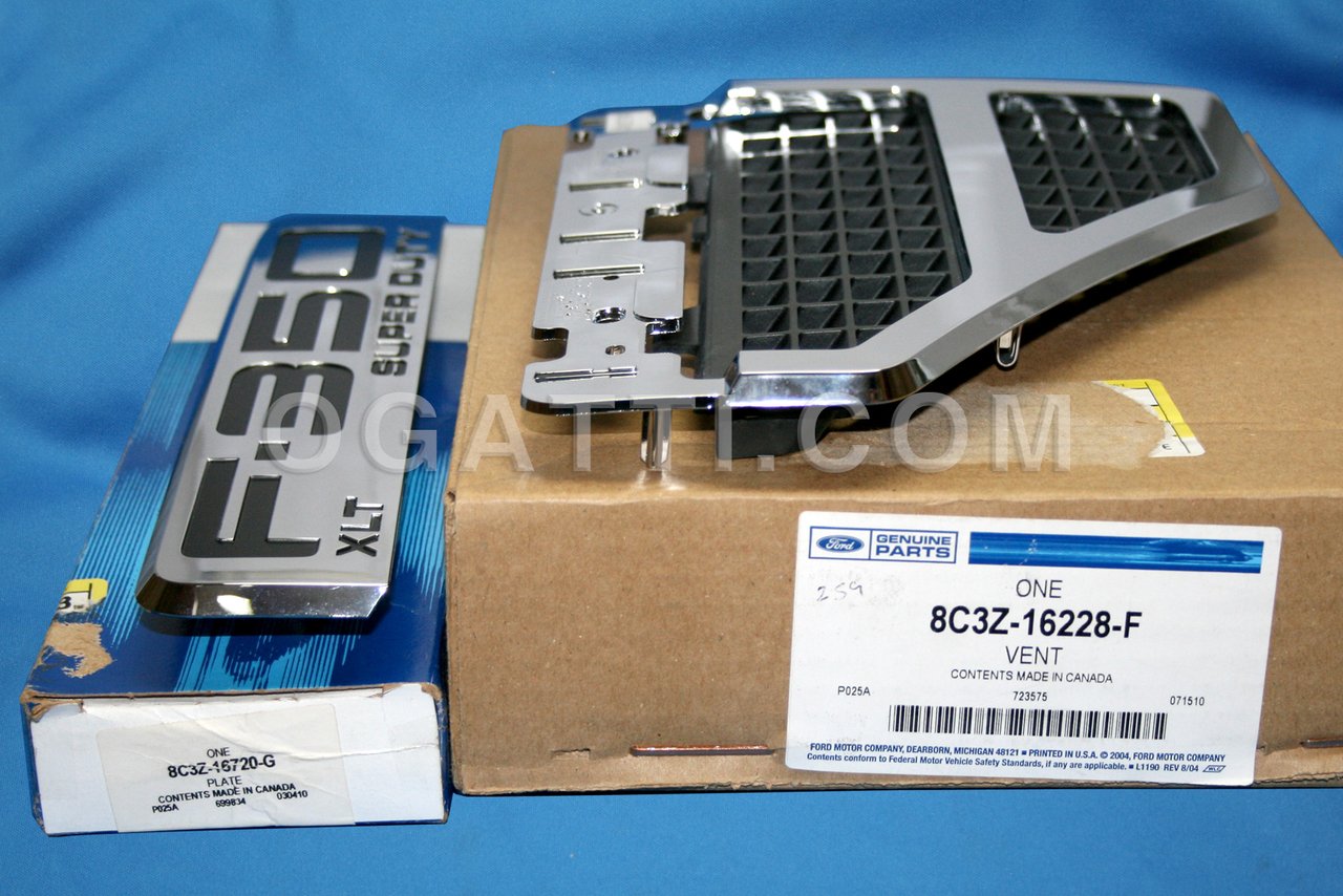 Brand New Ford OEM F-350 XLT SUPER DUTY 2008-2010 Left Fender Vent Set ...