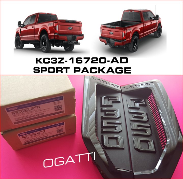 2018-2019 F350 LARIAT AGATE BLACK SPORT PACK OEM KIT RH-LH SIDE FENDER ...