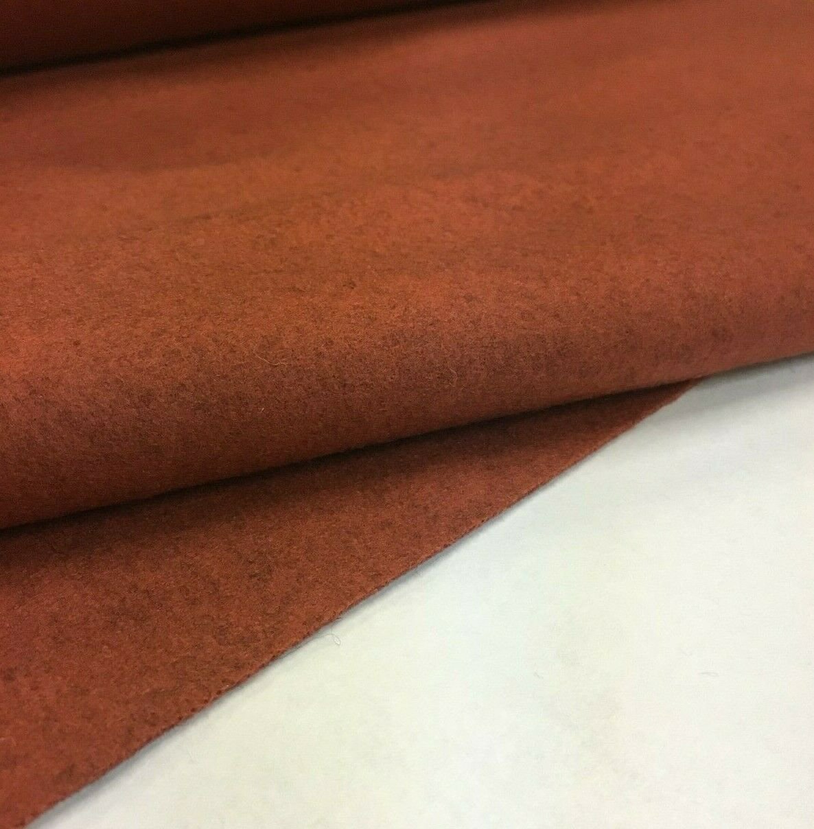 3.5 yds Luum Heather Felt Saffron Red Wool Upholstery Fabric by Pendleton U