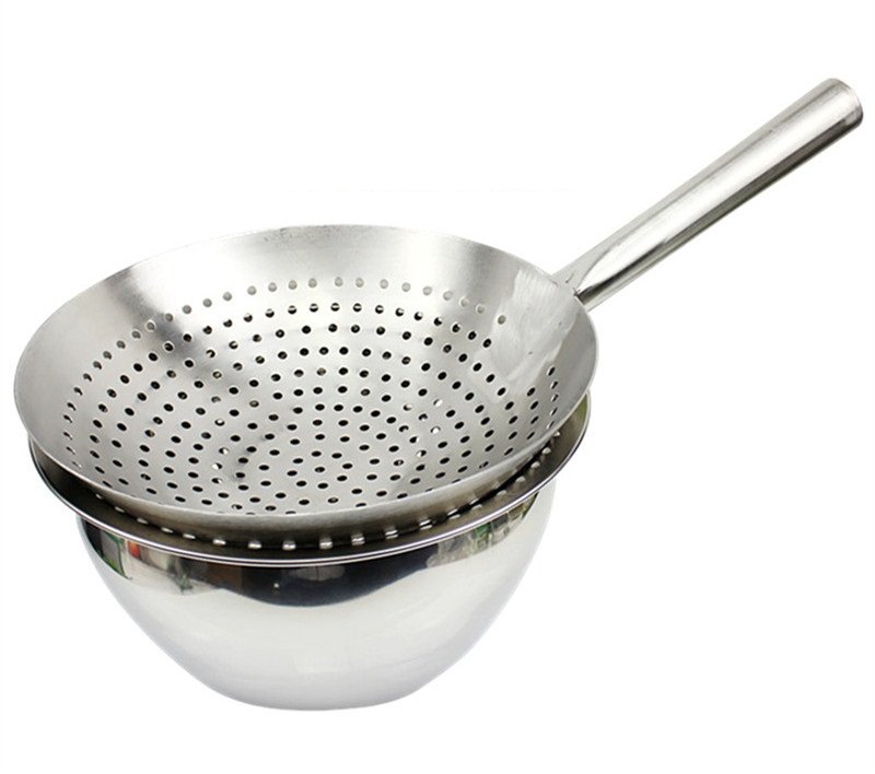 SIZE 28CM Stainless Steel Deep Basket Food Strainer Colander
