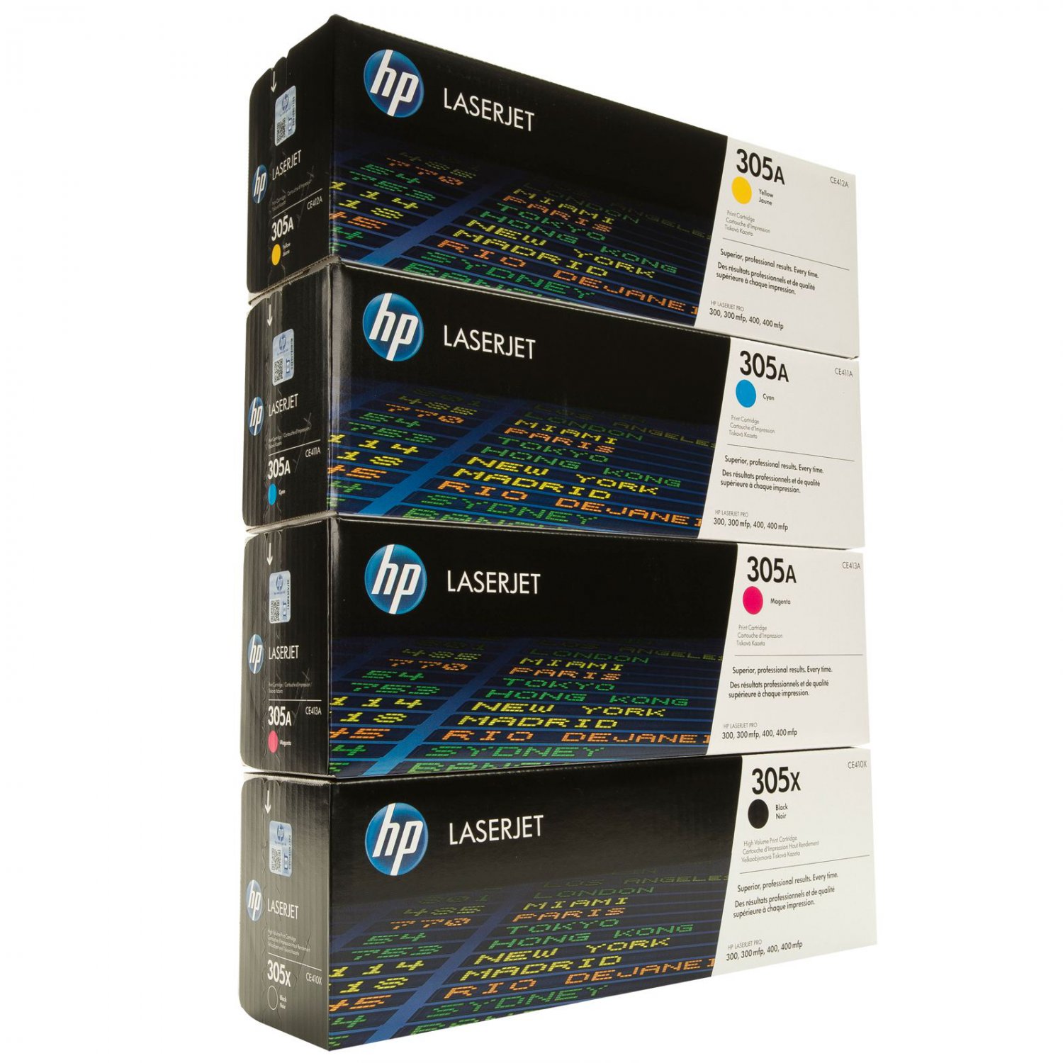 Genuine HP 305X CE410X, CE411A, CE412A, CE413A, TONER SET LJ M375 MFP ...