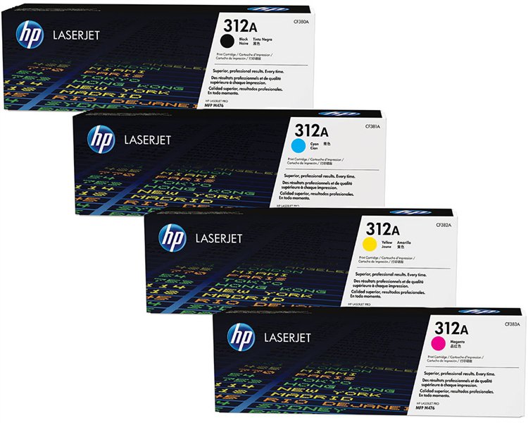Genuine HP 312A CF380A, CF381A, CF382A, CF383A, TONER SET LJ Pro MFP M476