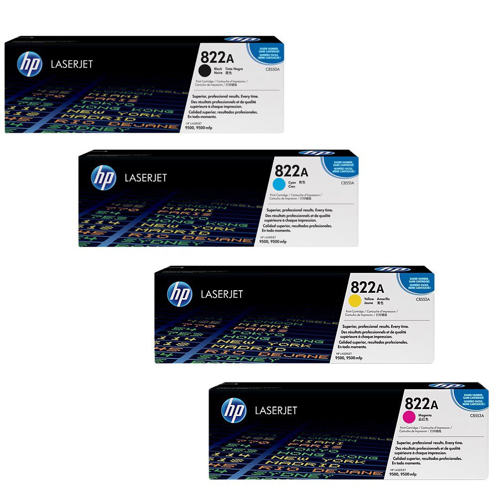Genuine HP 822A C8550A, C8551A, C8552A,C8553A, TONER SET LJ 9500 Sealed ...