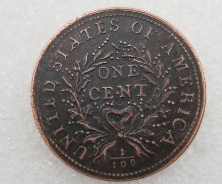 US Coin 1793 Flowing Hair Strawberry Leaf One Cent Copper Copy Coin