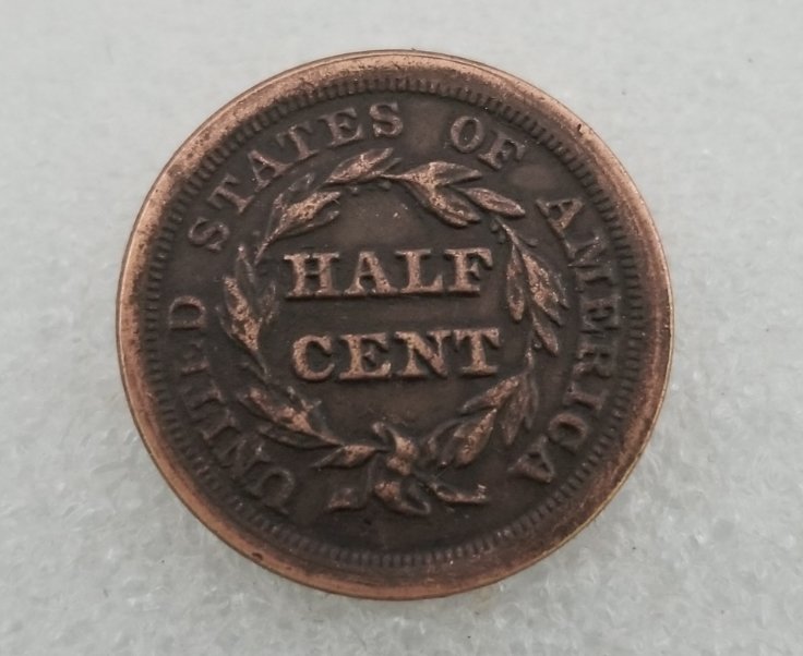 US Coin 1856 Braided Hair Half Cent Copper Copy Coin