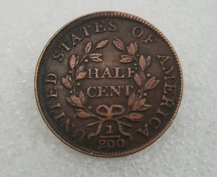 US Coin 1806 Liberty Draped Bust Half Cent Copper Copy Coin