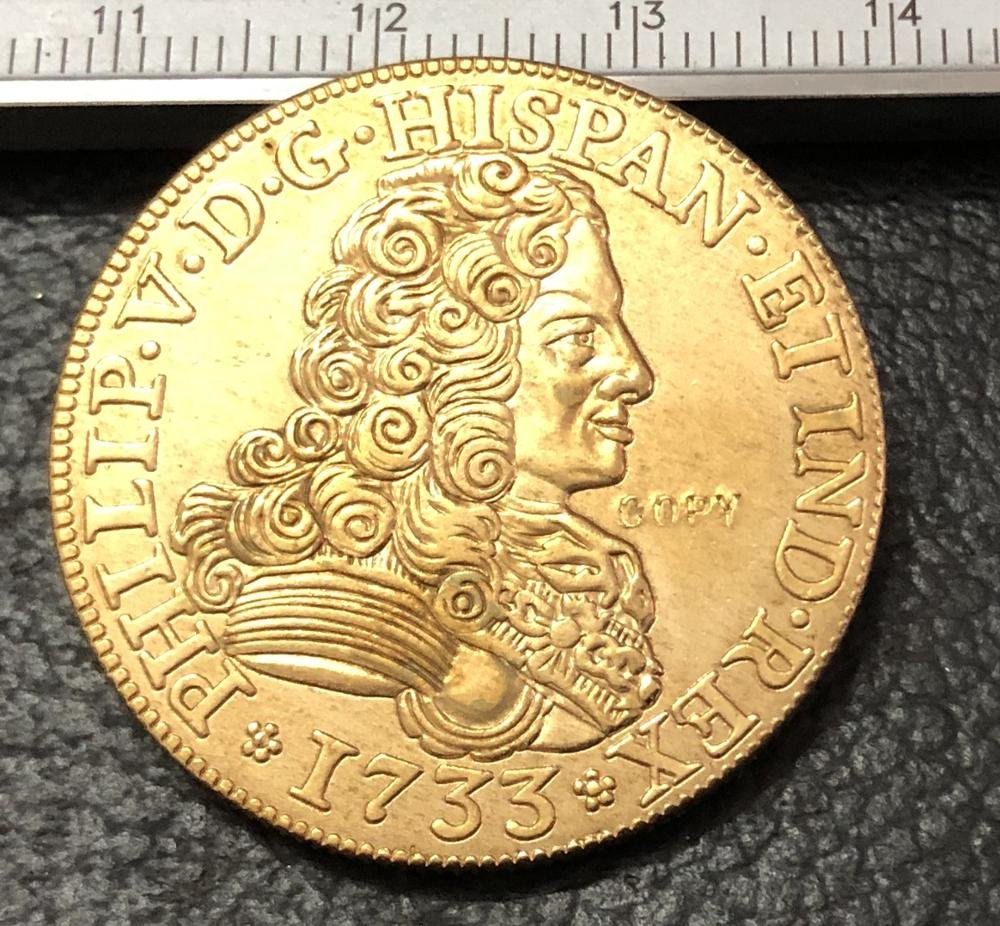 1733 Spain 4 Escudos-Felipe V Seville Gold Copy Coin