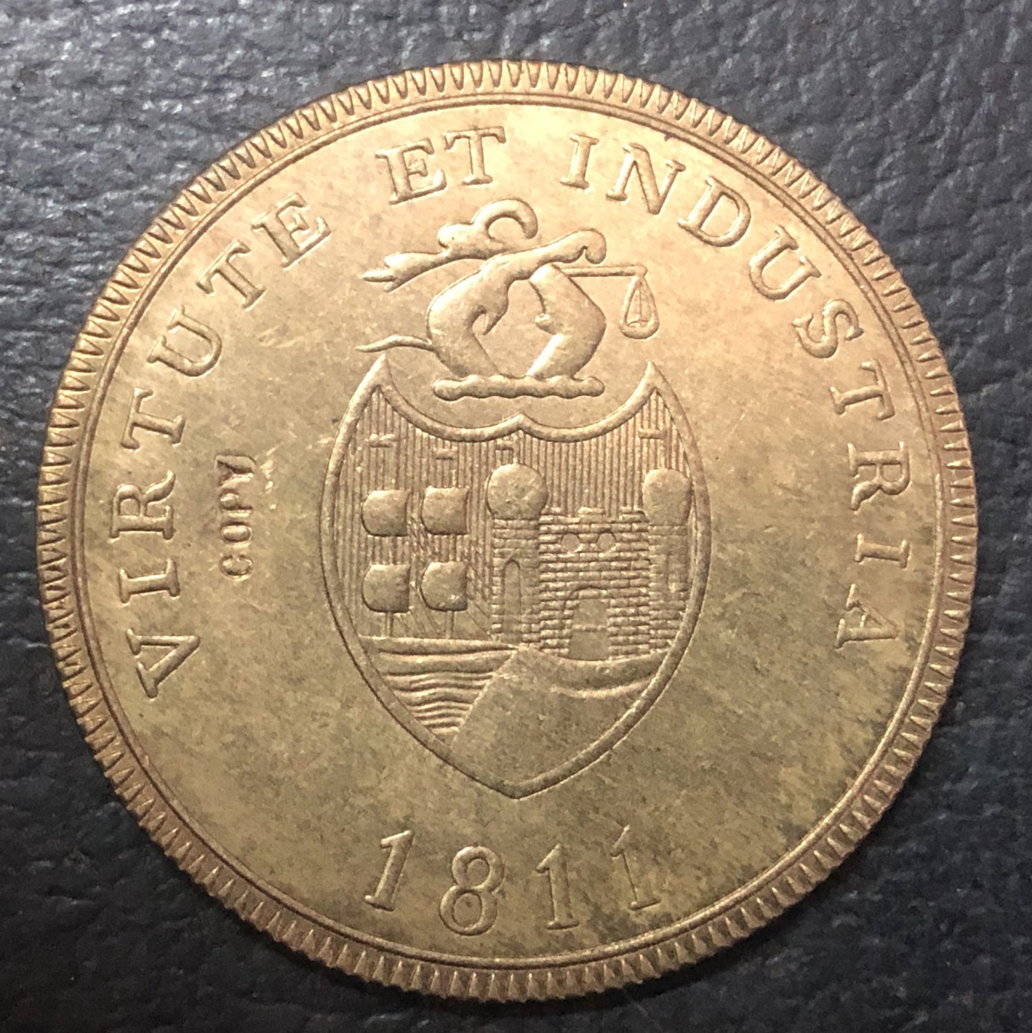 1811 United Kingdom 1 Penny Token Copper Coin