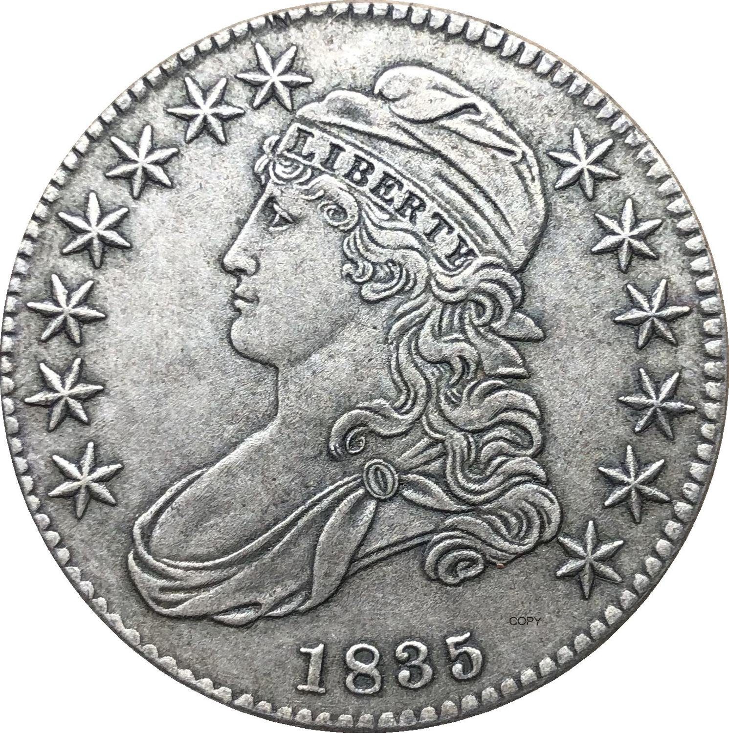 United States 1835 Liberty Eagle 50 Cents Capped Bust Half Dollar Copy Coin