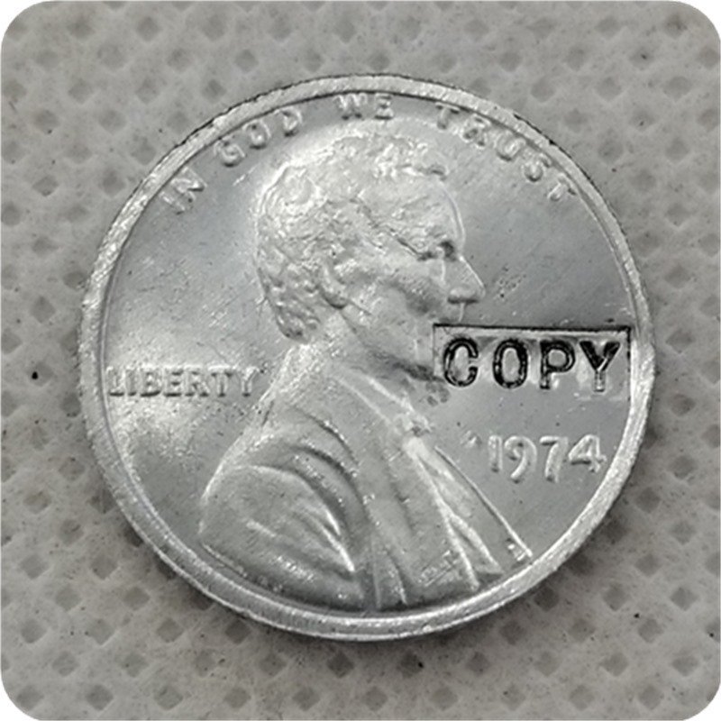 1974 Aluminum Lincoln Wheat Cent Penny Copy Coins