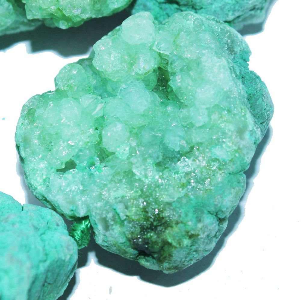 Freesize Nugget Geode Green Agate Gemstone Loose Bead