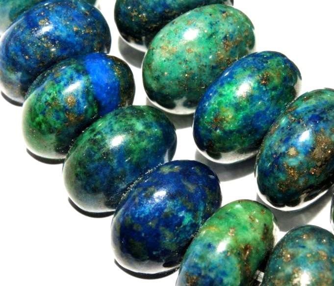 10mm abacus blue chrysocolla gemstone loose beads