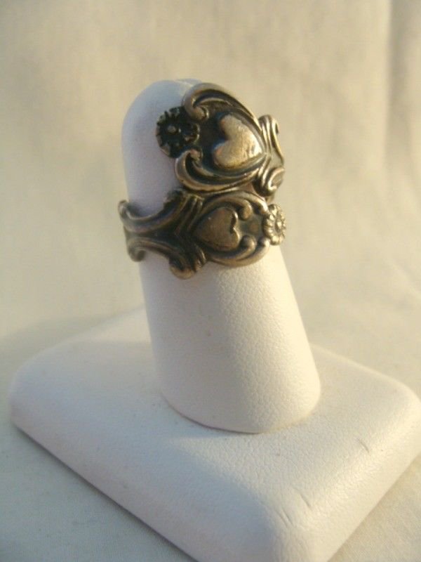 Avon Sterling Silver Heart Spoon Vintage Ring Size 8