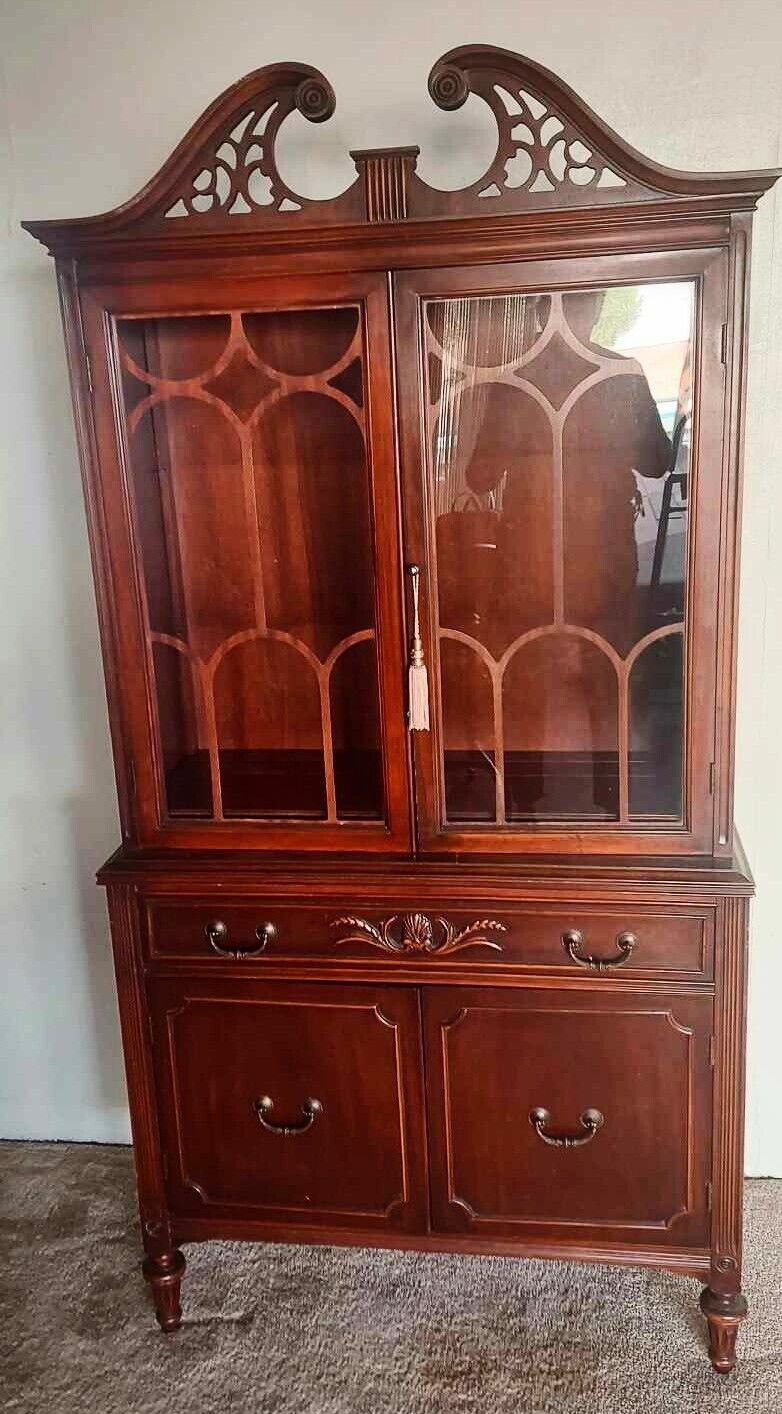 Antique Victorian Tall Wood Hutch 1930's