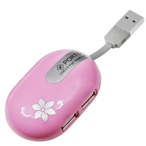 Mouse Style 4 Ports USB 2.0 HUB, Plug and Play