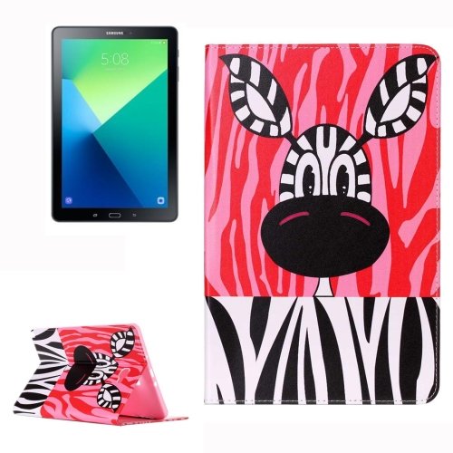 For Tab A 10.1/P580 Zebra Pattern Leather Case with Holder, Card Slots ...