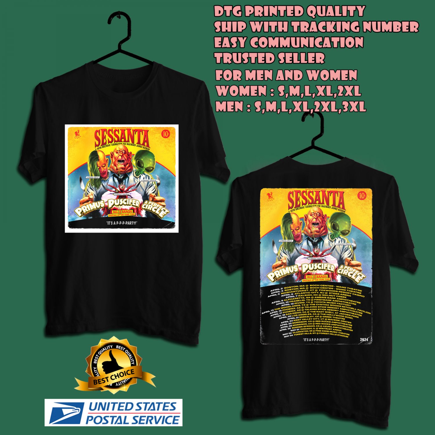 HITS 2024 SESSANTA PRIMUS PUSCIFER A PERFECT CIRCLE TOUR UNISEX BLACK ...