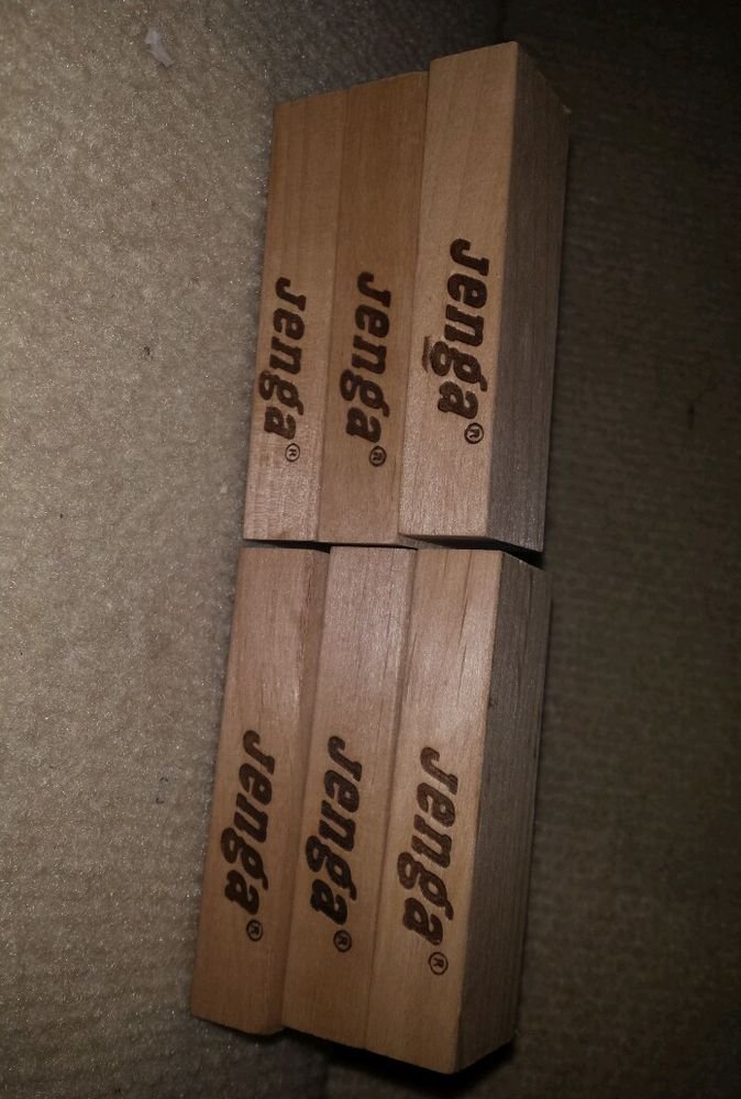6 replacement pieces JENGA wood blocks parts MB