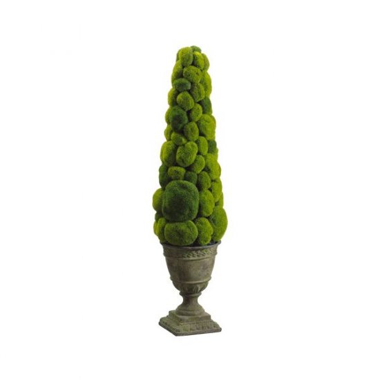 27" Cone Moss Topiary (potted) - two-tone Green - 1 each