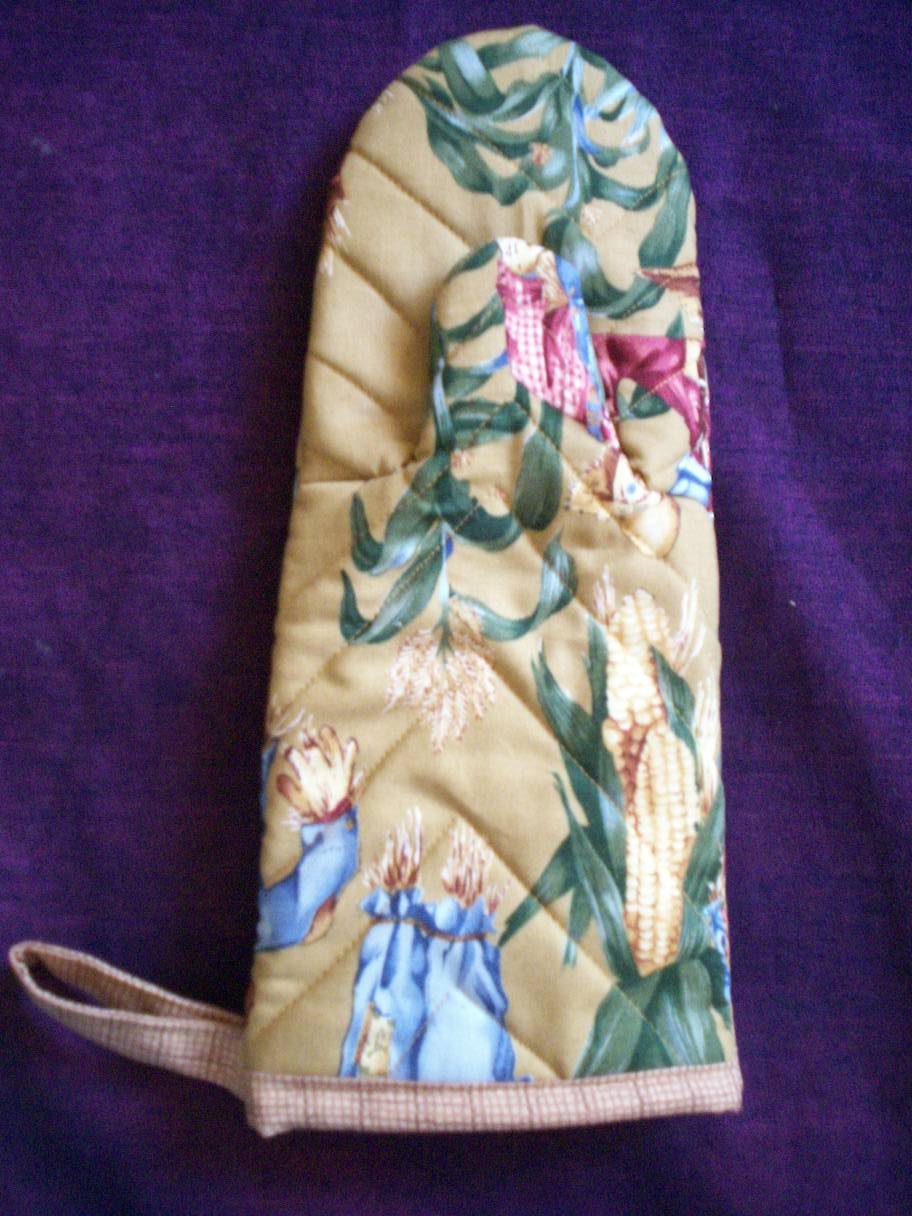 oven mitt Mr and Mrs scarcrows and corn stocks handmade