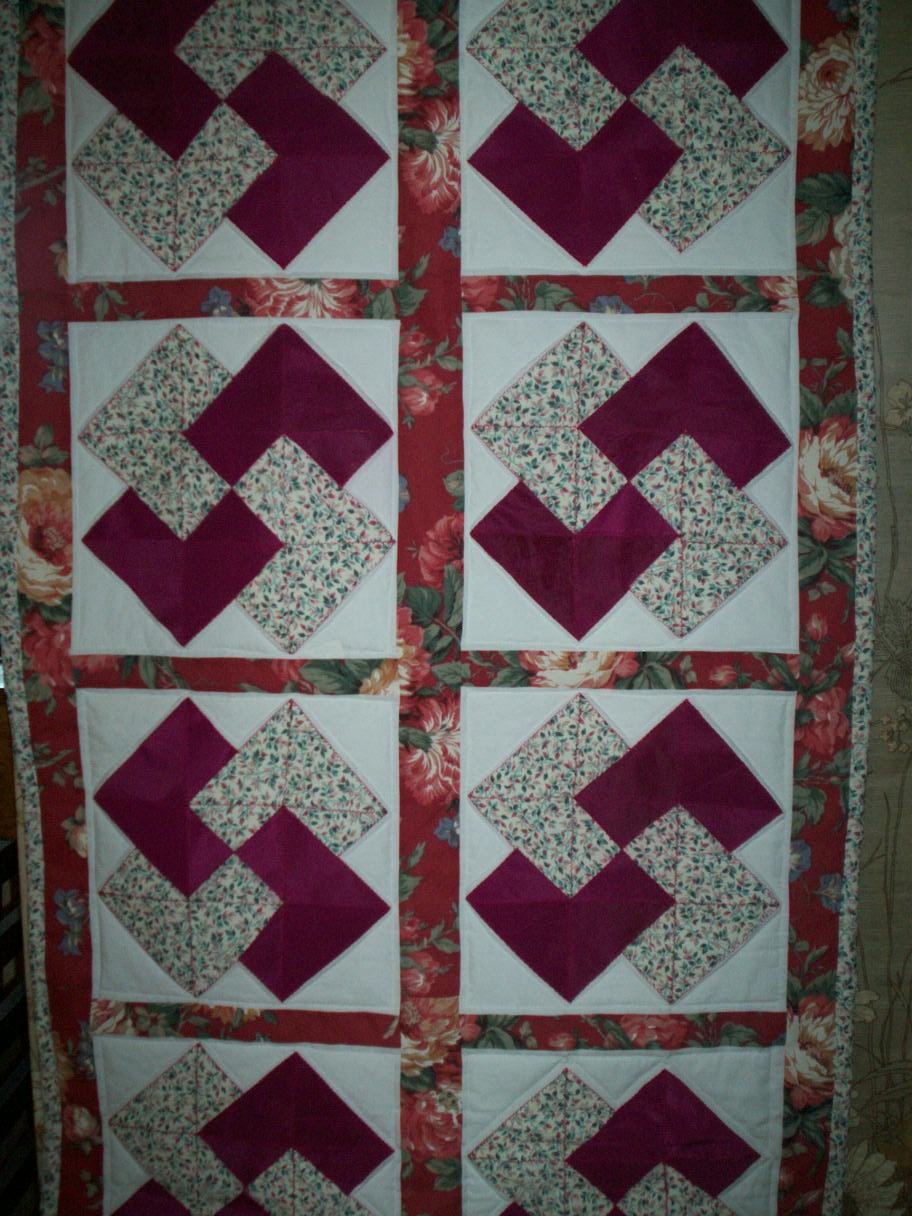 crib quilt card trick pattern 33 inches by 60 inches handmade