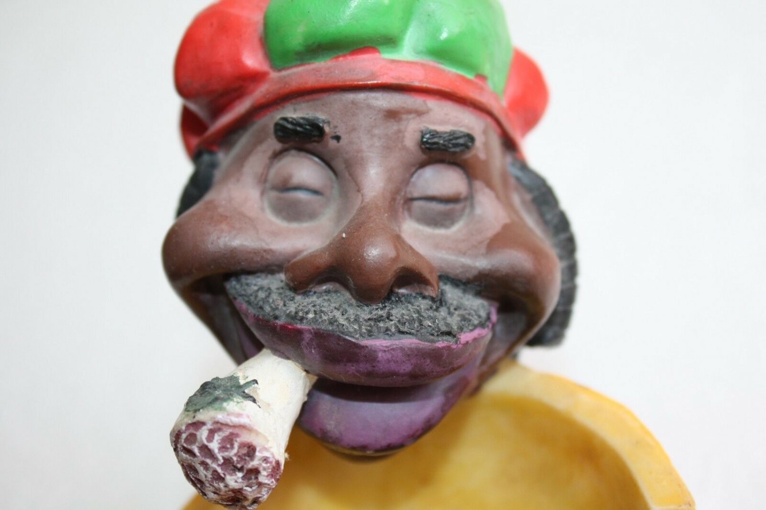 Rasta Jamaican Ganja Man With Ashtray Resin Figurine Smoking Marijuana ...
