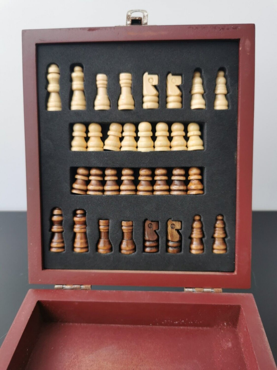 Vintage Chess Board Set Rosewood Finish
