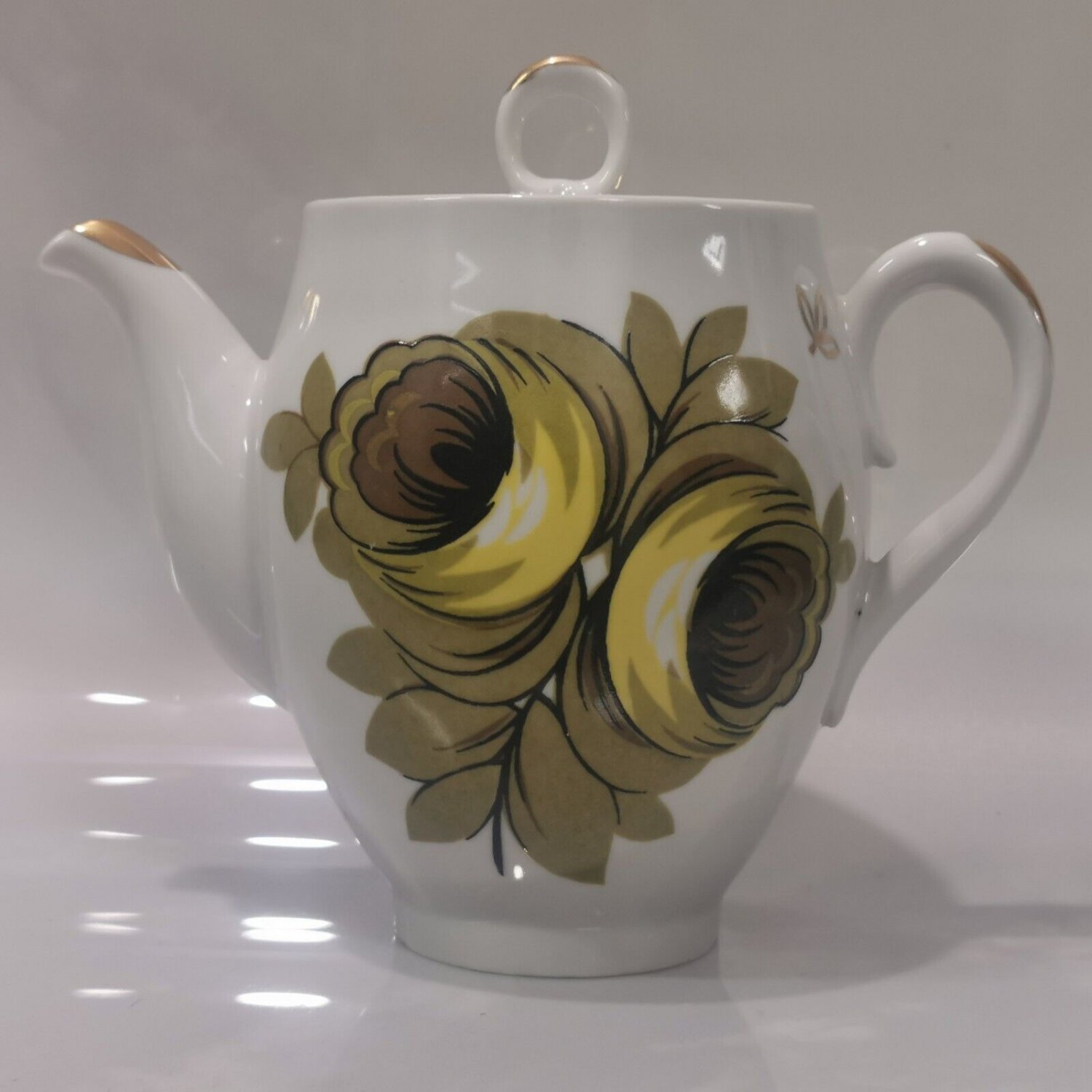 Vintage Soviet Tea Coffee Pot Poltava Porcelain Factory USSR Tableware 70's