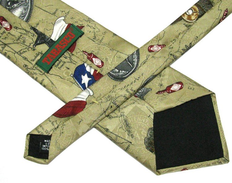 Texas Longhorn Necktie Silk Tabasco Mens Tie State Flag Sheriff Cactus ...