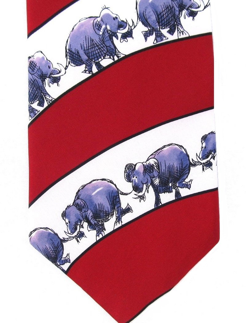 Elephant Necktie Republican Party Tie Politics Vote Support GOP Stars ...