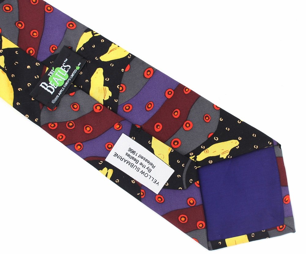 Beatles Yellow Submarine Necktie Mens Novelty Tie Black Orange Purple ...