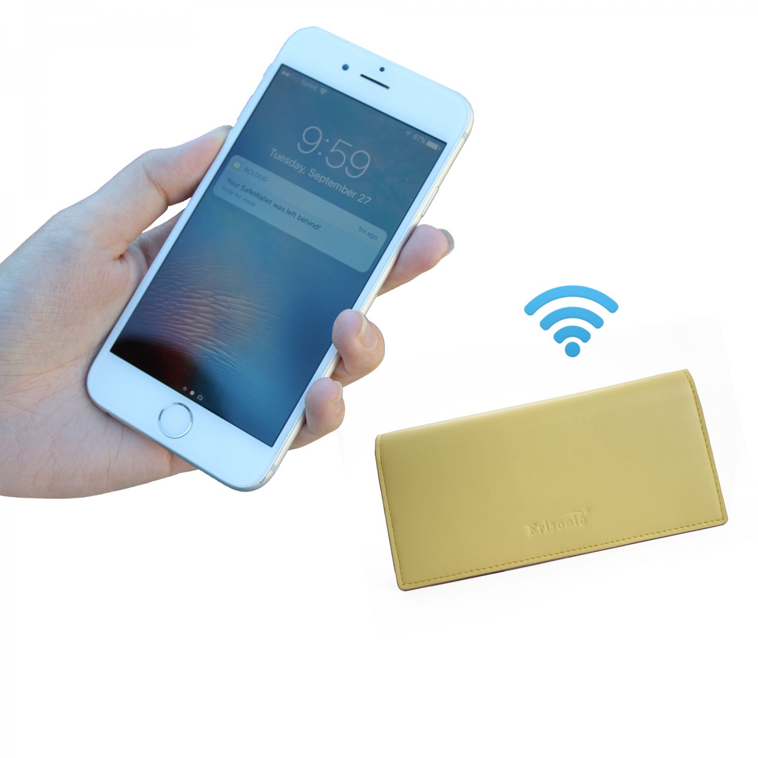 Erisonic Leather Smart Wallet Bluetooth Safe Wallet with app for women ...