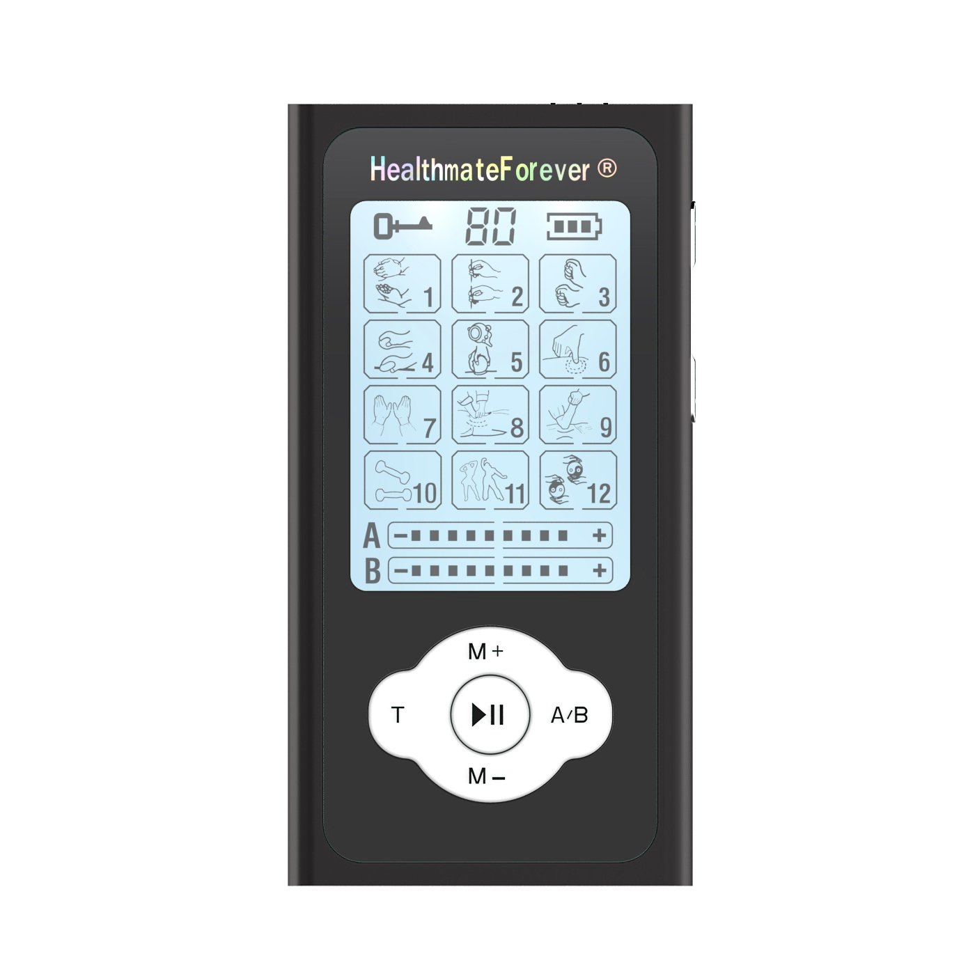 PRO12ABQ HealthmateForever TENS Unit Electrical Muscle Stimulator Black ...