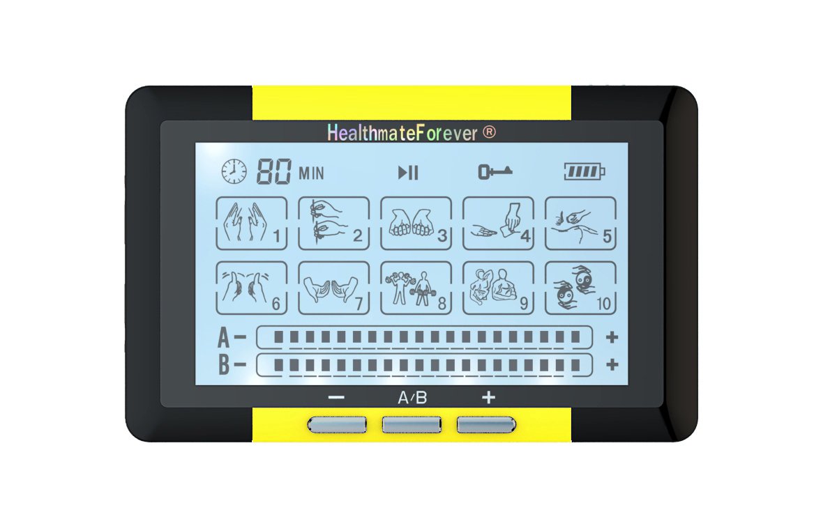 TS10ABH HealthmateForever TENS Unit Electrical Muscle Stimulator Yellow ...
