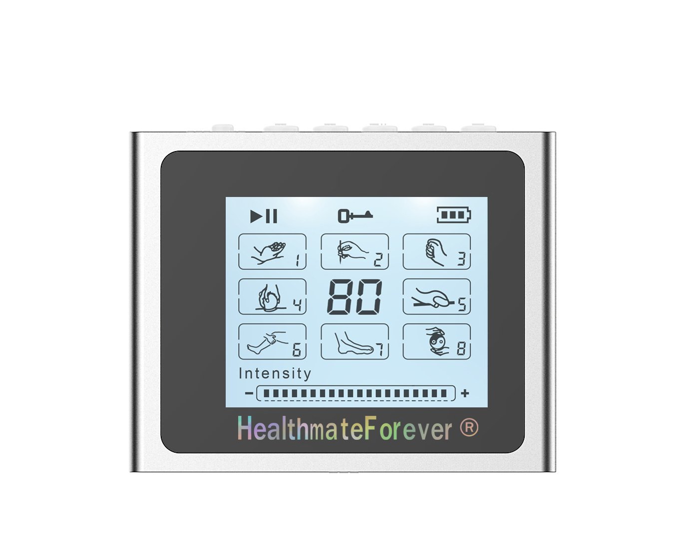 NTS8 HealthmateForever TENS Unit Electrical Muscle Stimulator Silver ...