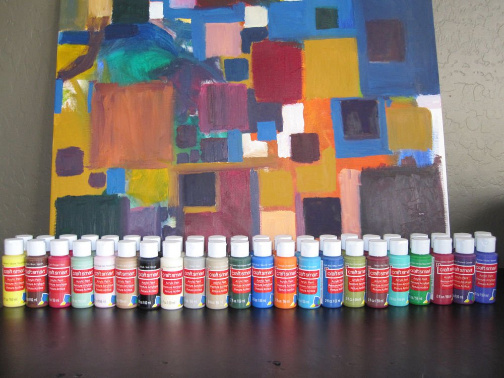 Craft Smart Acrylic Paint Lot of 44 2 Fl. Oz Bottles Paint Set Art Supplies