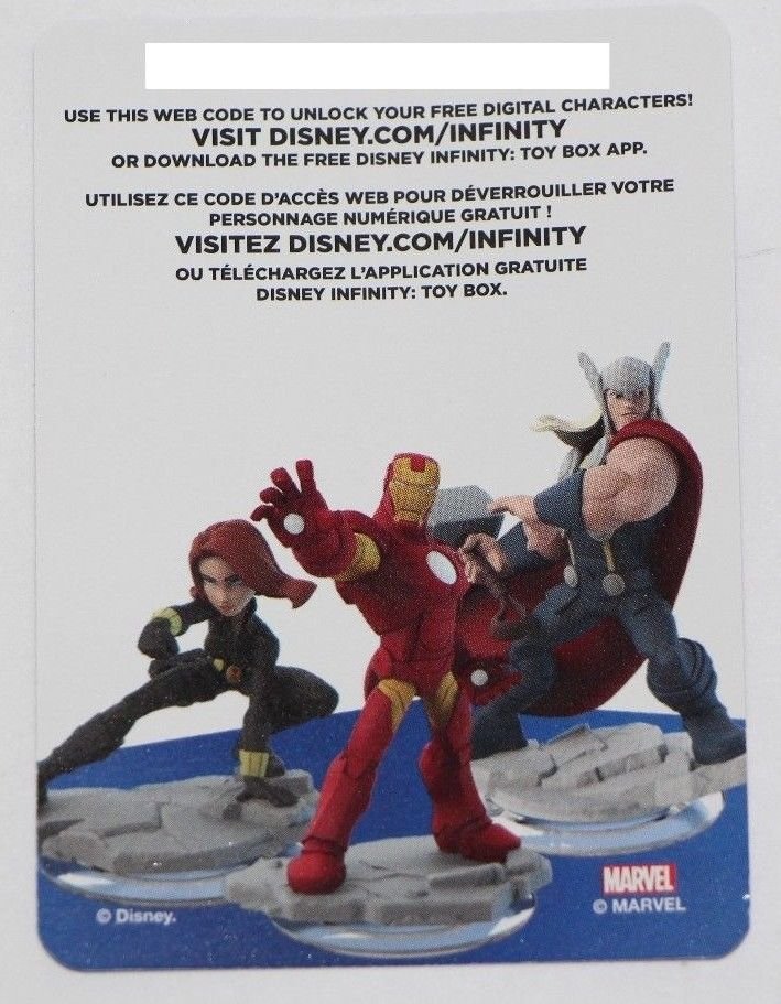 Black Widow Iron Man & Thor Disney Infinity 2.0 Marvel Web Code CARD ONLY