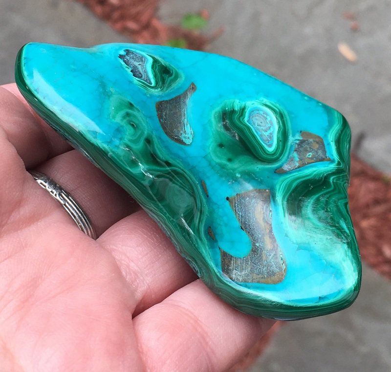 Turquoise Chrysocolla Malachite Soul Healing Gemstone bowl dish Palm ...