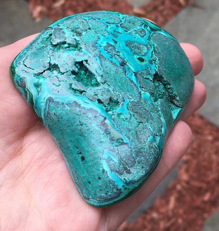 Turquoise Chrysocolla Malachite Soul Healing Gemstone bowl dish Palm ...