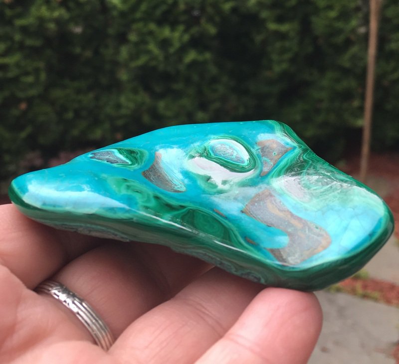 Turquoise Chrysocolla Malachite Soul Healing Gemstone bowl dish Palm ...