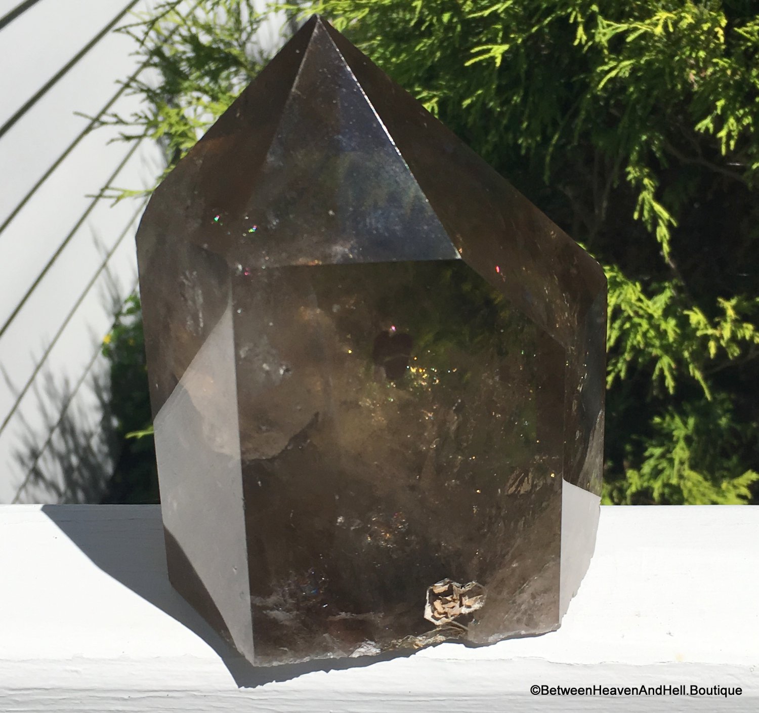 2.9LB Large Smoky Quartz Standing Crystal w/ Rainbows Grounding ...