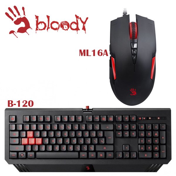 Bloody Gaming Set Turbo Keyboard and Multi Core Mouse