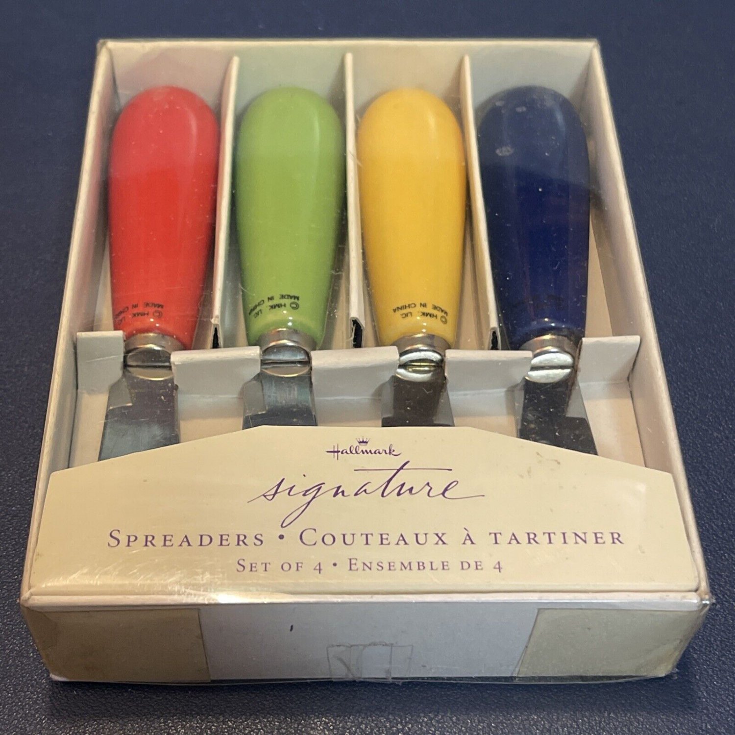 Hallmark Signature Cheese Butter Jam Spread Spreader Set of 4 Multicolored