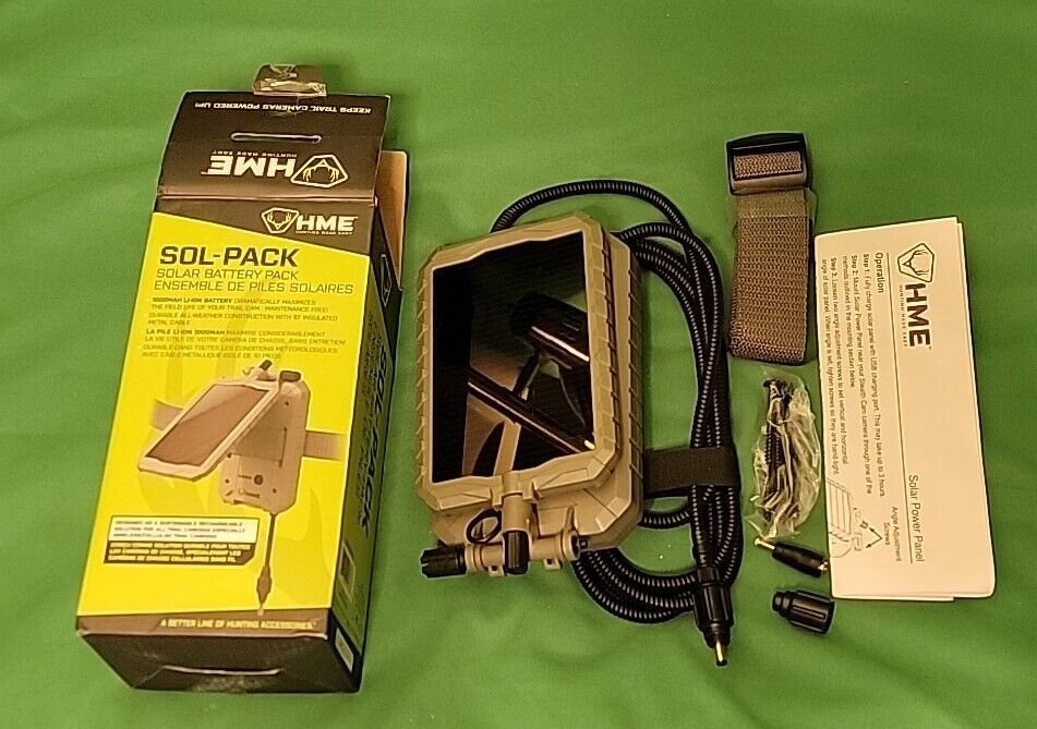 HME SOL-PACK Solar Battery Pack 1000MAH Li-Ion Trail Game Camera Power ...