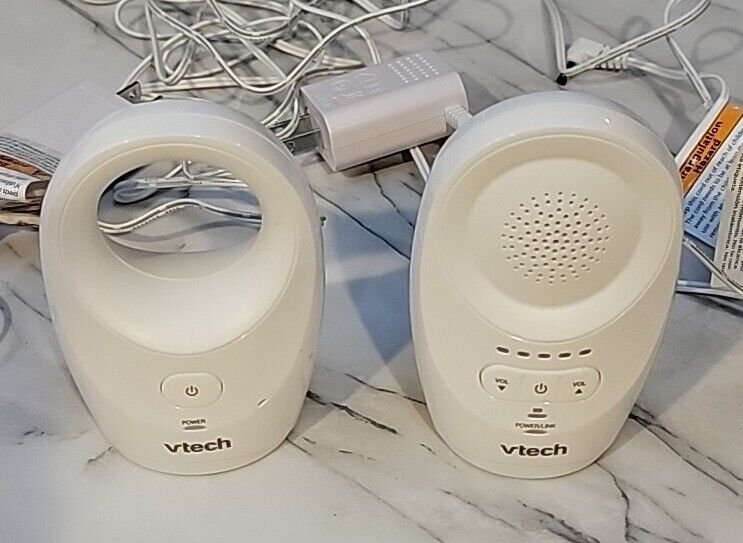 Vtech DM1111 Enhanced Range Digital Audio Baby Monitor Set White Tested