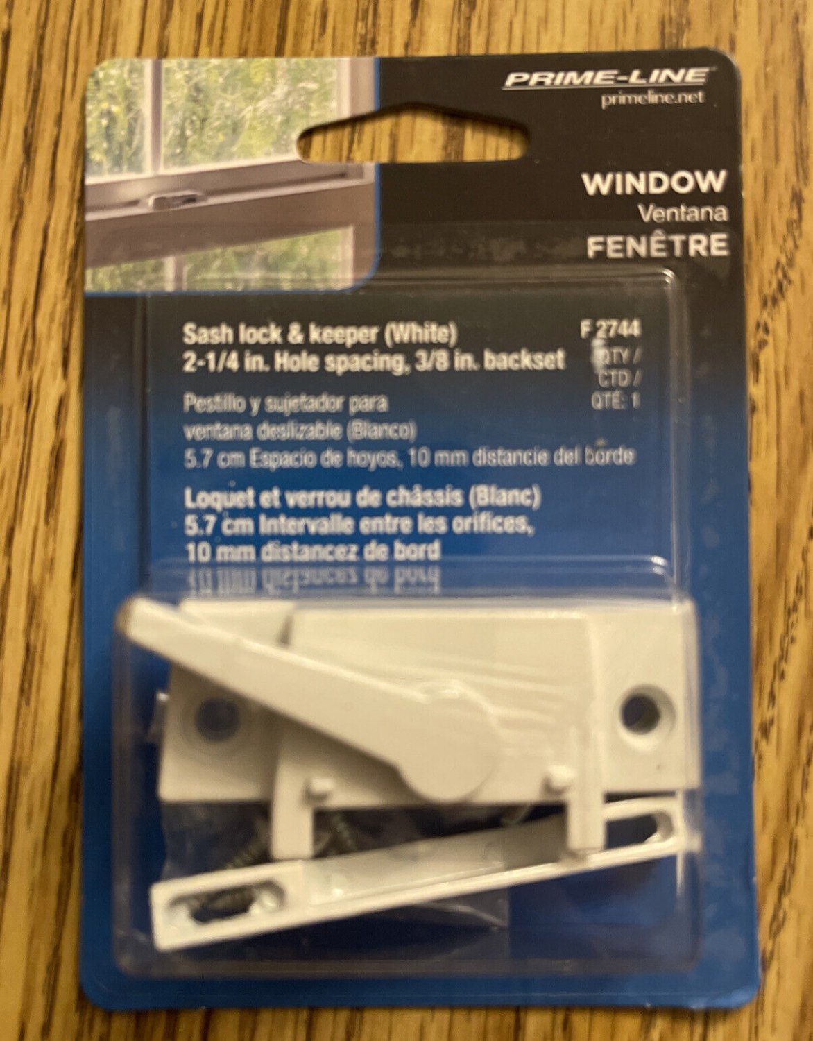 Window Sash Lock & Keeper White Diecast 2 1/4" Hole Spacing 3/8 ...