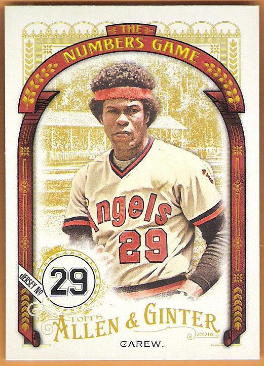 ROD CAREW 2016 Topps Allen & Ginter The Numbers Game INSERT Card #NG-85 ...