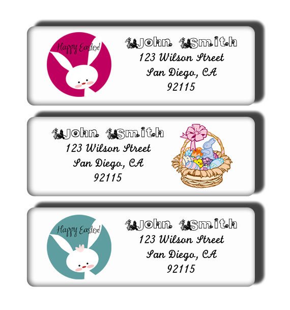 Easter Bunny Rabbit Personalized Custom Return Address Mailing Labels ...